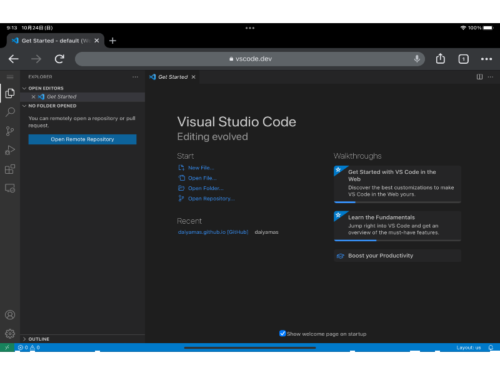 Visual Sutudio Code for WebをiPadで動かしてみた。 | daiyamas life